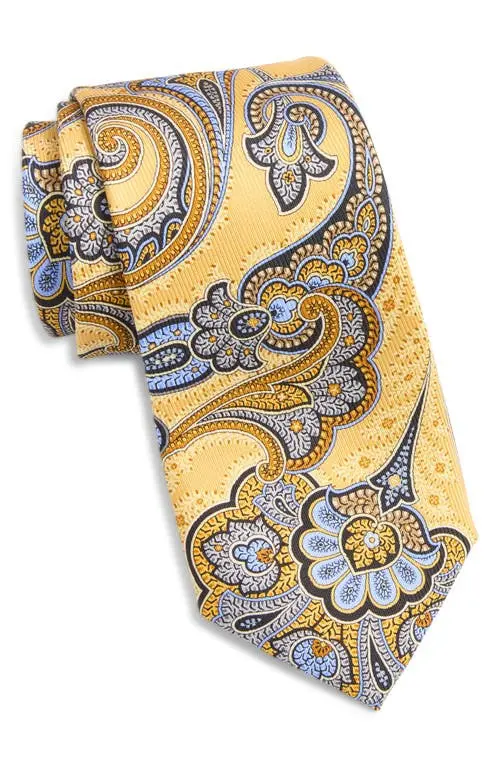 Nordstrom Silk Paisley Tie - Yellow