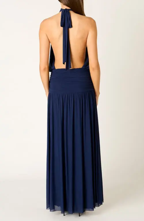 NIA Rose Maxi Halter Dress