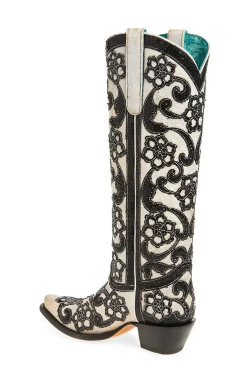 CORRAL Sequin Embellished Overlay Western Boot