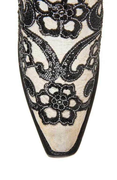 CORRAL Sequin Embellished Overlay Western Boot