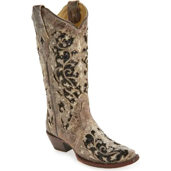 CORRAL Sequin Mid Calf Western Boot