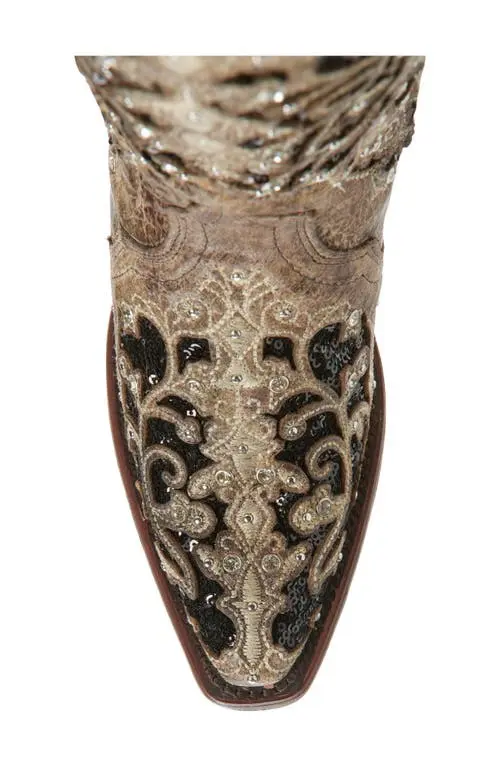 CORRAL Sequin Mid Calf Western Boot