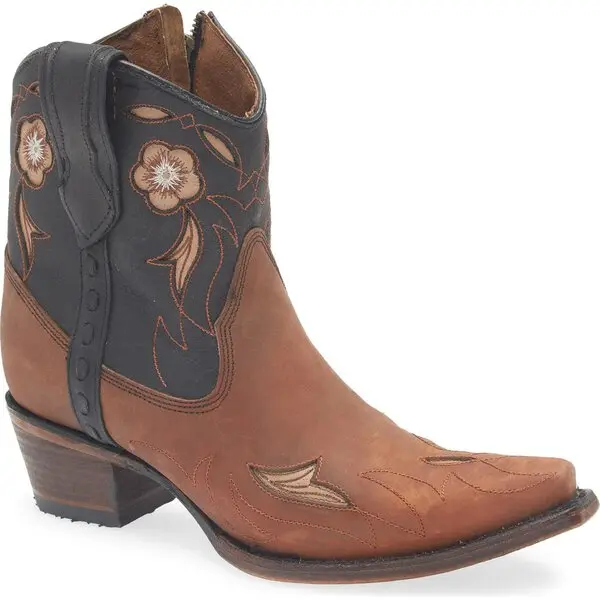 CIRCLE G Floral Embroidery Western Boot