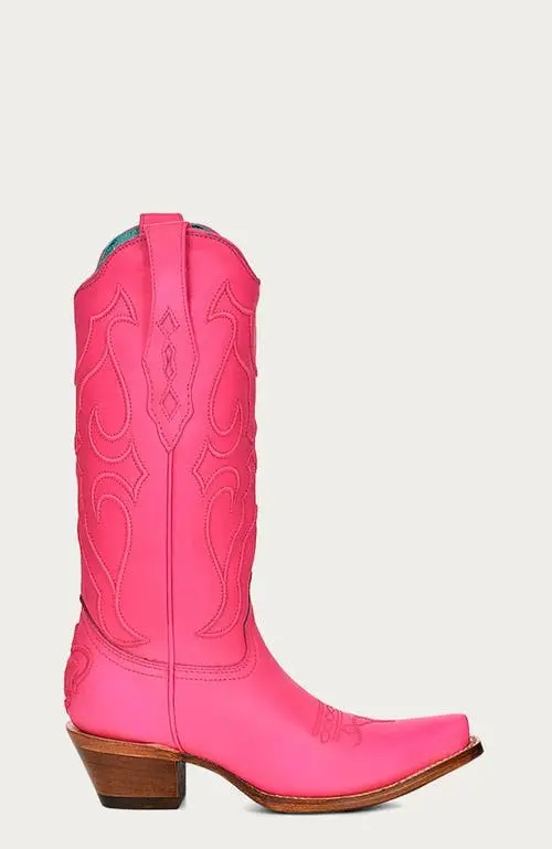 CORRAL Embroidered Leather Snip Toe Western Boots