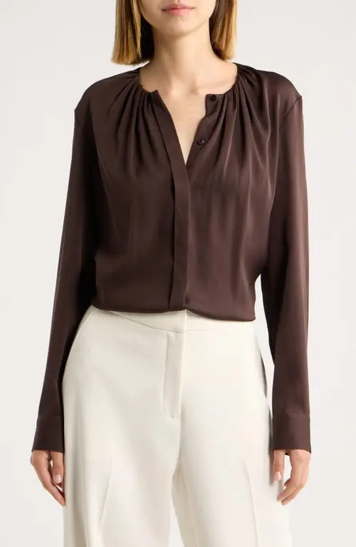 BOSS Banorah Silk Blend Pleated Top