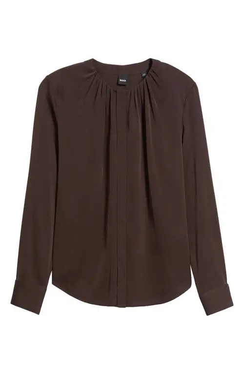 BOSS Banorah Silk Blend Pleated Top