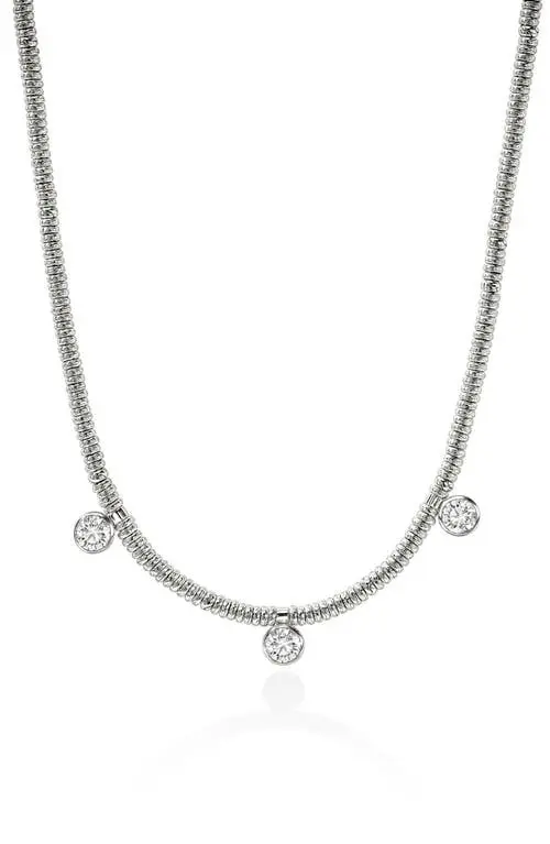 John Hardy Lovestruck Sterling Lab Grown Diamond Heishi Station Necklace - Silver