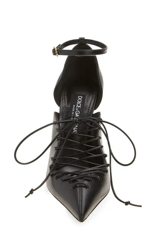 Dolce & Gabbana Cardinale Lace-up Ankle Strap Pump