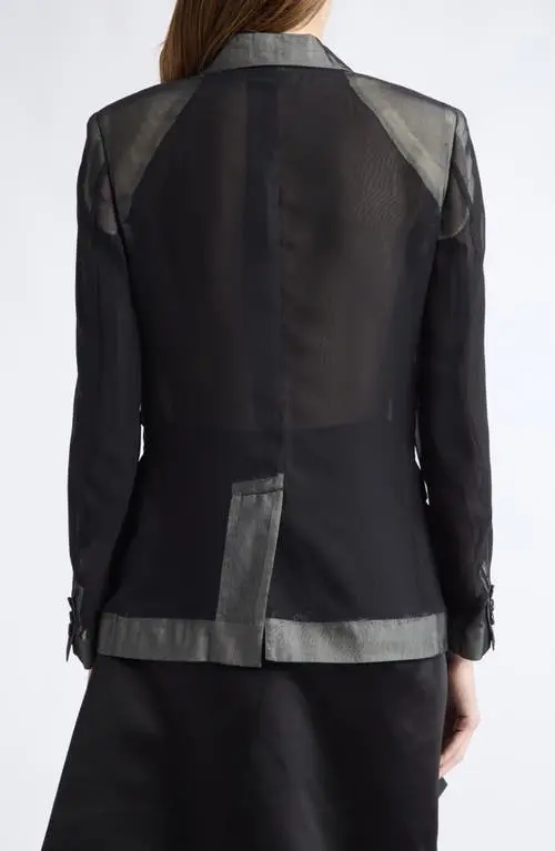 Comme Des Garçons Georgette Thin Blazer - Black