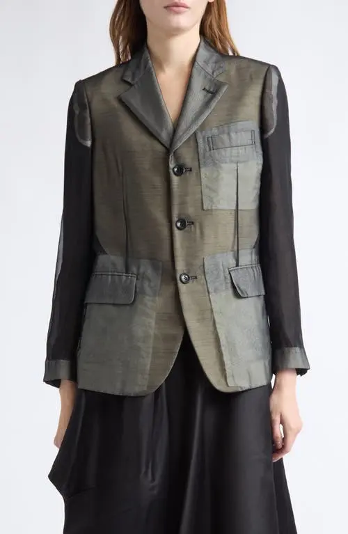 Comme Des Garçons Georgette Thin Blazer - Black