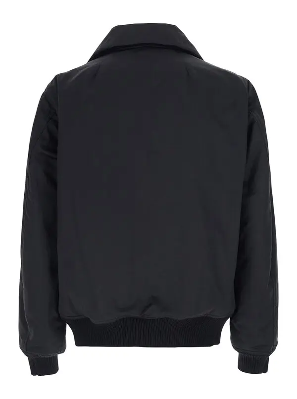 Rick Owens Dracuflight' Black Jacket With Oversized High Collar In Tech Fabric For