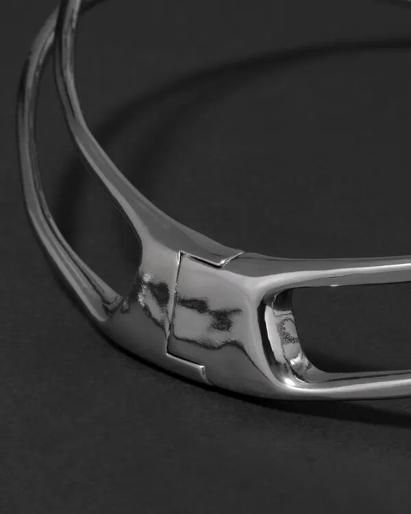 Alexis Bittar Futurist Hinge Collar Necklace - Silver