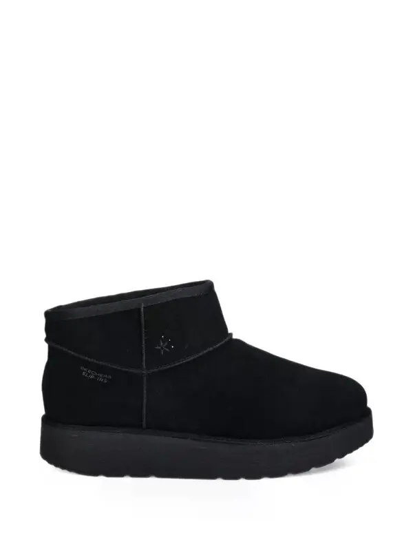 Sketchers Slip-ins: Keep Cozy Suede Ankle Boots - Black
