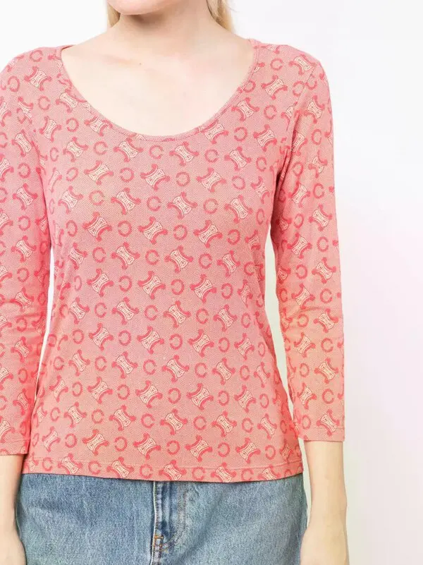 Celine 1990-2000s Macadam Three-quarter Sleeved Top
