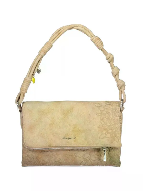 Desigual Medium Floral-embossed Knotted Shoulder Bag - Neutrals