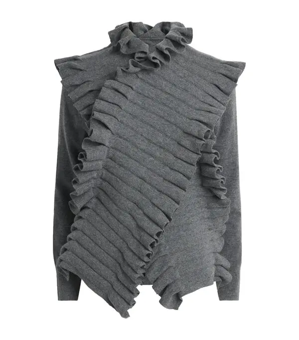 A.W.A.K.E. Mode Merino Wool-cashmere Pleated Sweater - Grey
