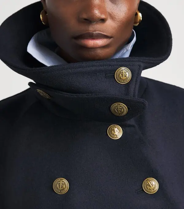 A.W.A.K.E. Mode Wool Peplum Pea Coat
