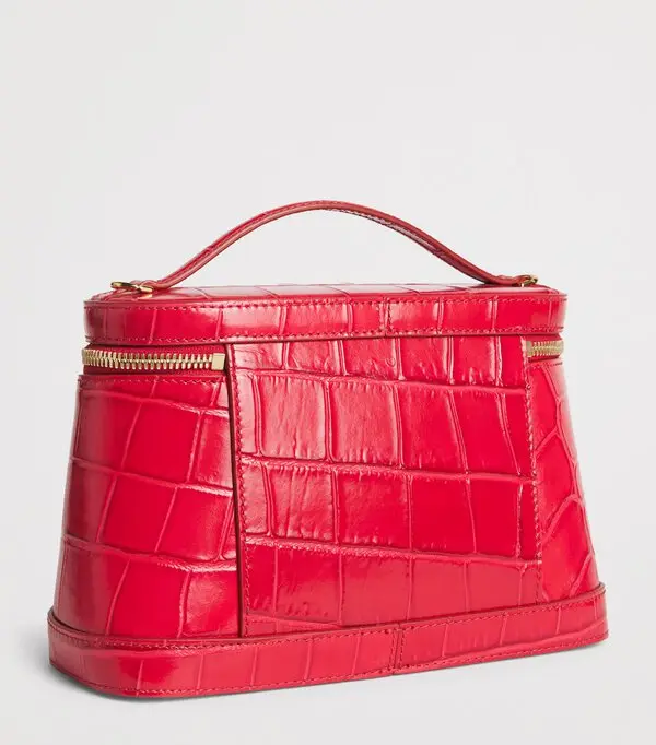 Jacquemus Leather Croc-embossed Le Petit Vanity Bag Top-handle Bag