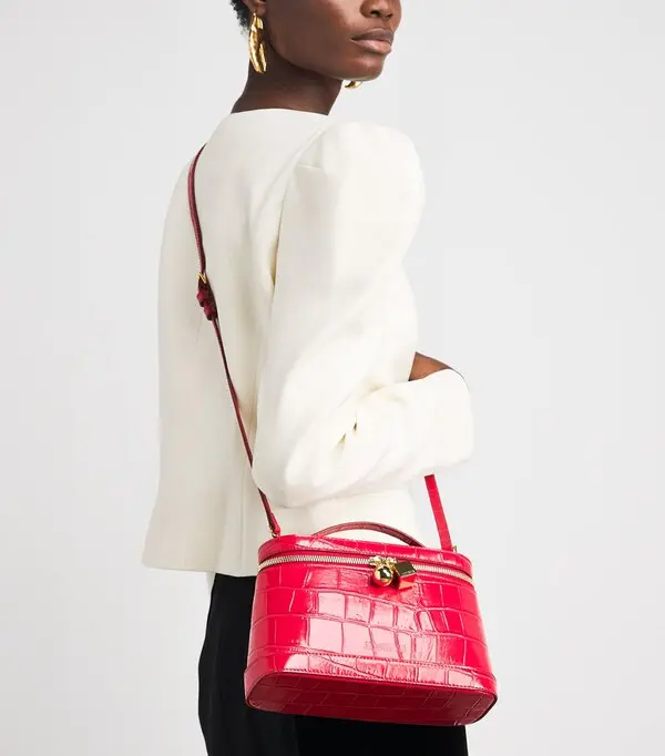 Jacquemus Leather Croc-embossed Le Petit Vanity Bag Top-handle Bag