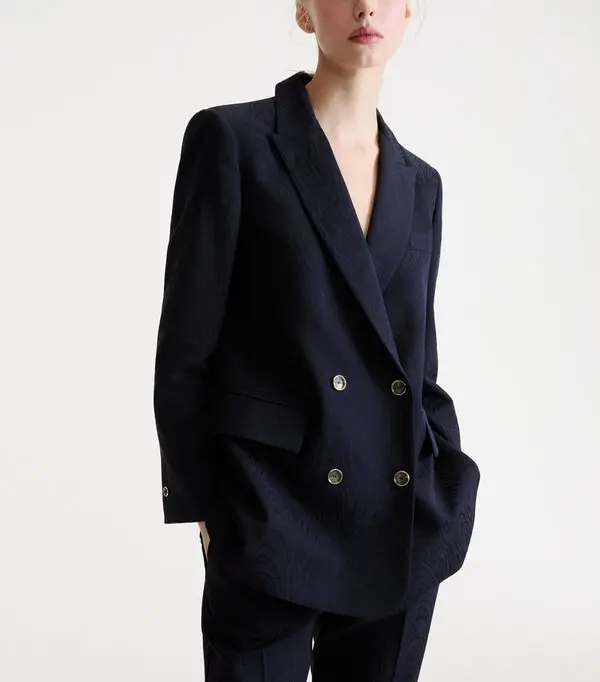 Marella Jacquard Double-breasted Blazer