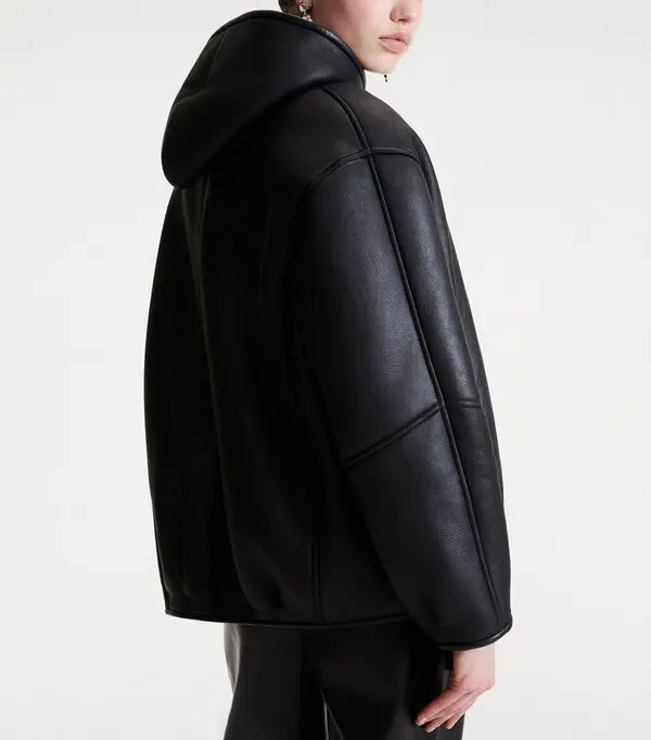 Marella Ram Leather Hooded Jacket