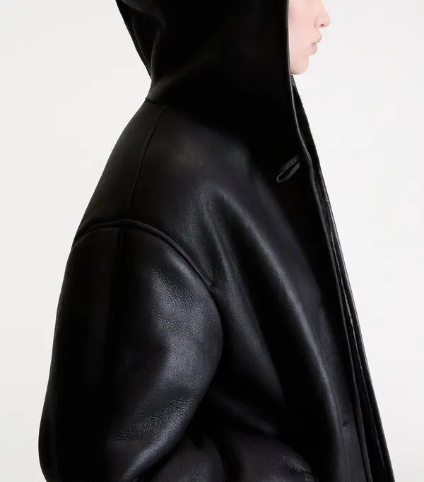 Marella Ram Leather Hooded Jacket