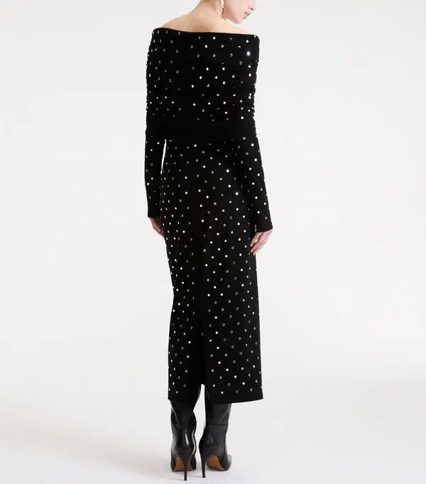 Marella Studded Off The Shoulder Midi Dress