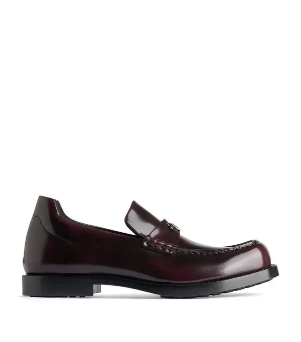 Balenciaga Brushed Leather Comfy Loafers - Red