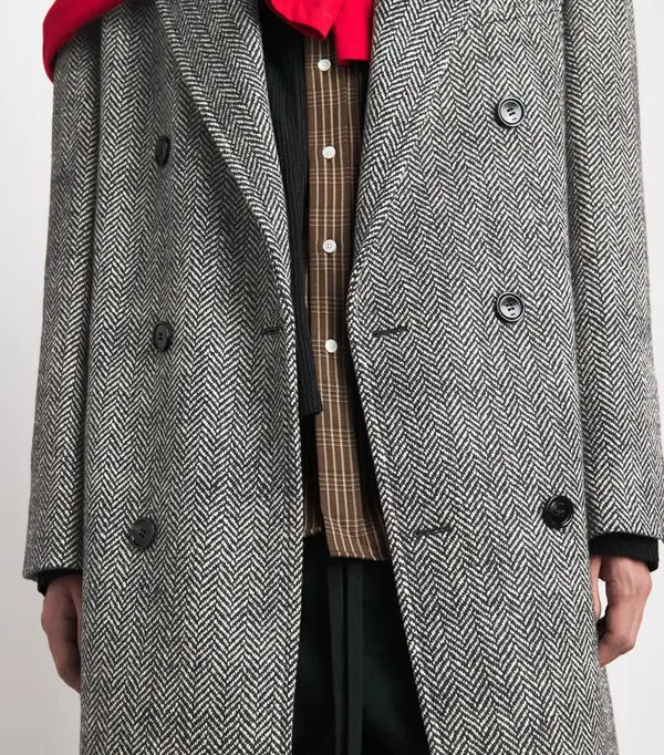 AMI Paris Wool Double-breasted Overcoat
