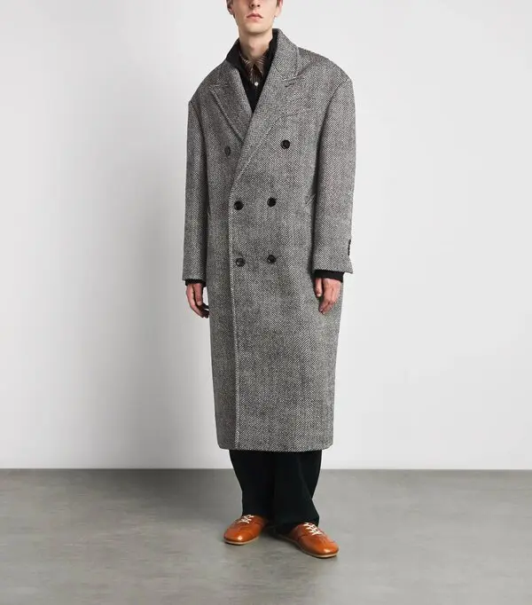 AMI Paris Wool Double-breasted Overcoat