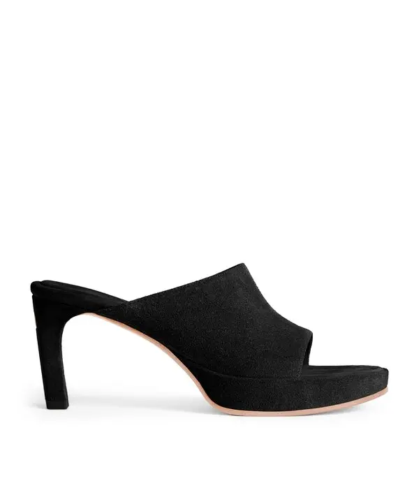 Balenciaga Suede Fargo Heeled Mules 80 - Black