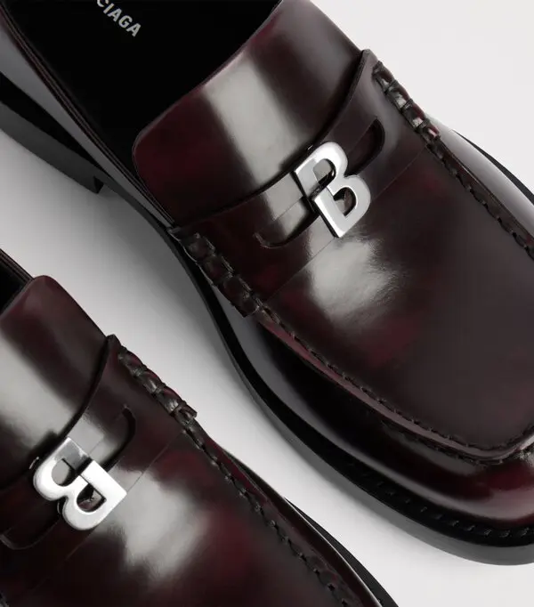 Balenciaga Leather Comfy Loafers - Red