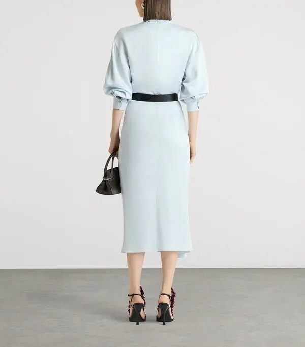 Givenchy Satin Crepe Draped Midi Dress