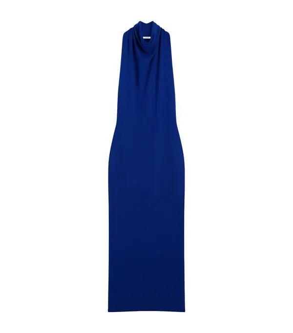 Givenchy Wool Cowl-neck Maxi Dress - Blue
