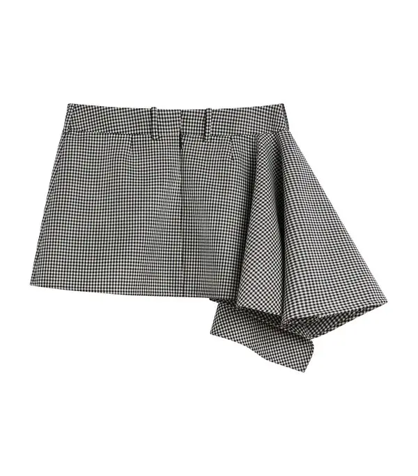 Givenchy Wool Houndstooth Slashed Mini Skirt