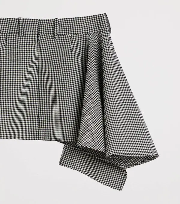 Givenchy Wool Houndstooth Slashed Mini Skirt
