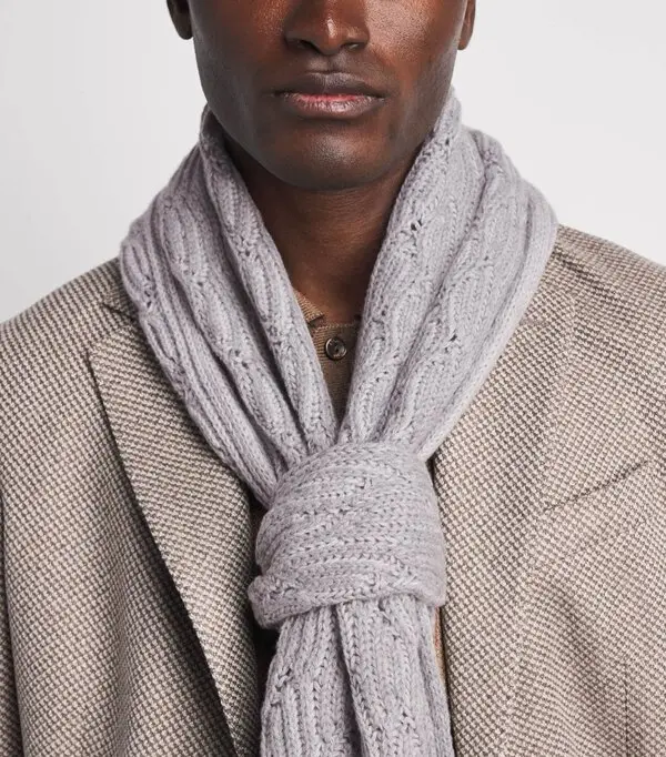 Pal Zileri Wool Cable-knit Scarf