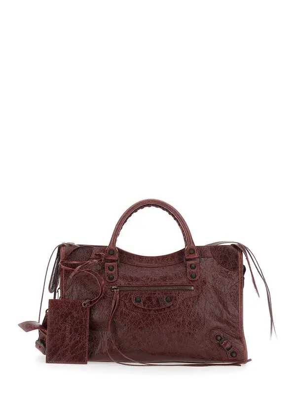 Balenciaga Le City' Bordeaux Medium Handbag With Adjustable And Removable Strap In Leather For - Multicolor