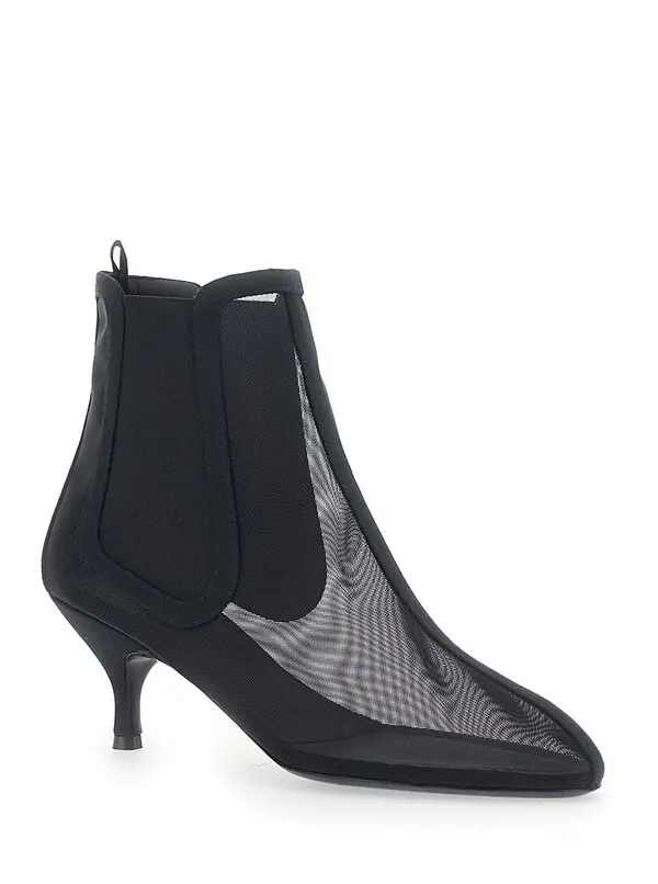 Alaïa Ankle Chelsea Boots With 60mm Heel In Black Leather For - Multicolor