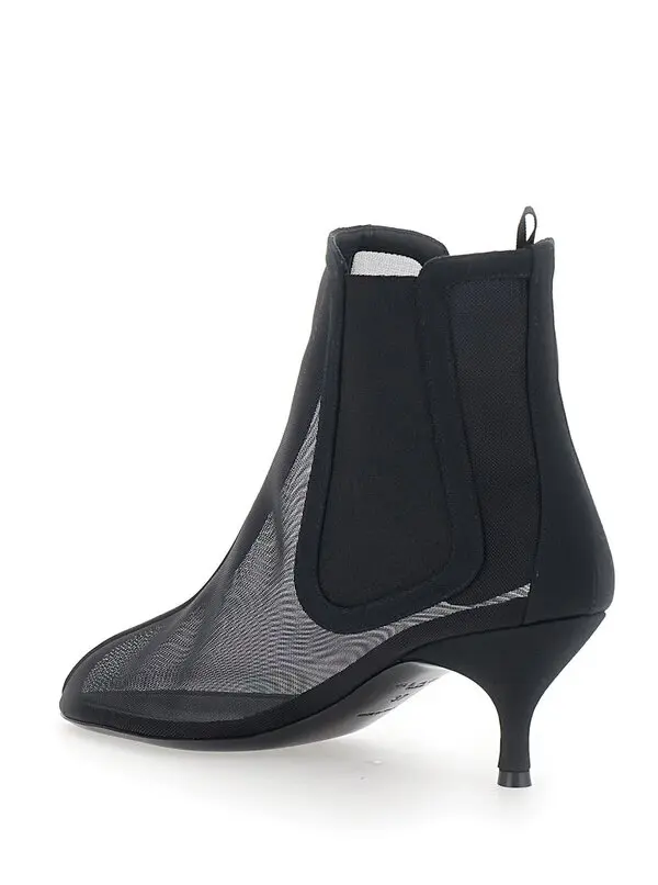 Alaïa Ankle Chelsea Boots With 60mm Heel In Black Leather For - Multicolor