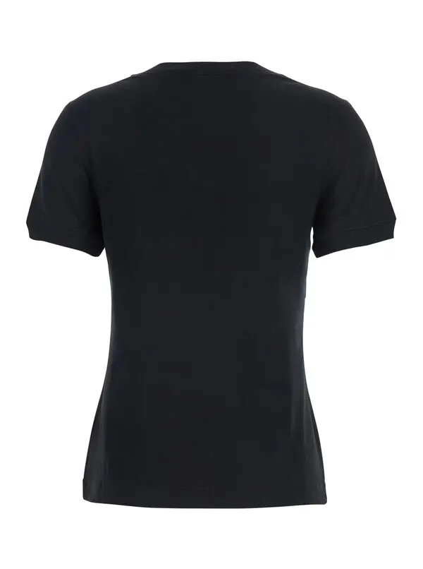 Dolce & Gabbana Black Crewneck T-shirt With Maxi Logo Lettering On The Front In Cotton - Multicolor
