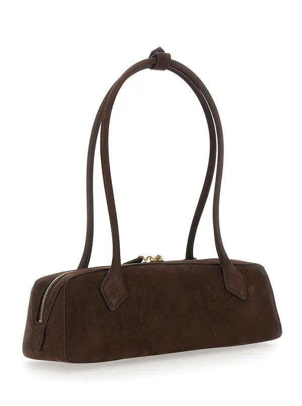 Alaïa Shoulder Bag With Nubuck And Brown Metal Details For - Multicolor