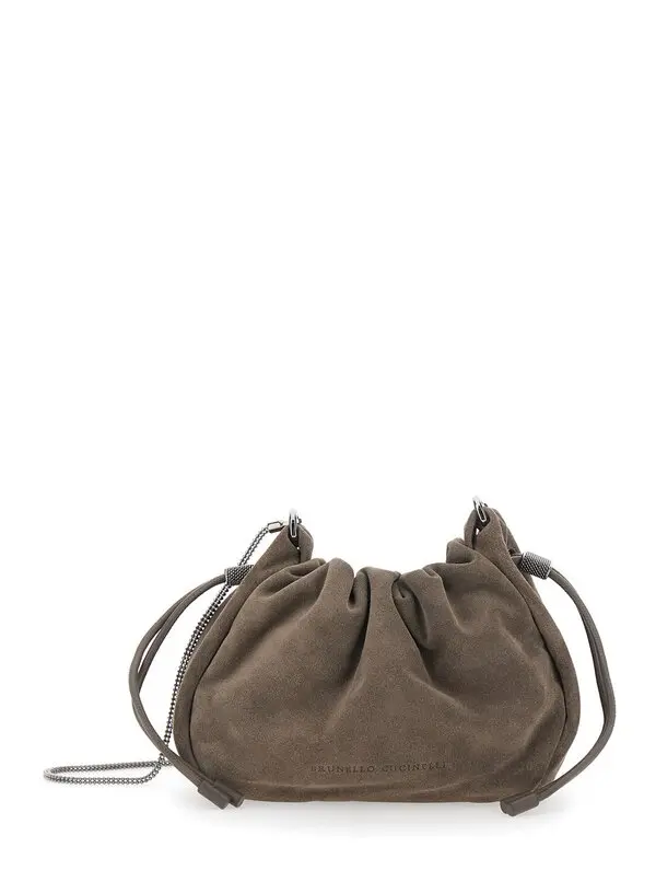 Brunello Cucinelli Borsa Bucket Mellow Mini In Camoscio - Multicolor