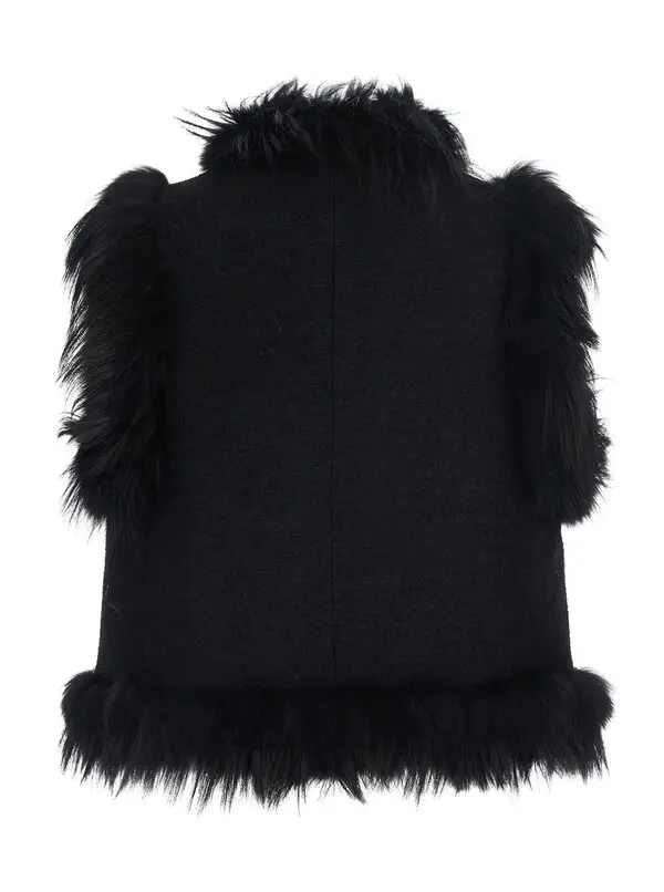 Fendi Vest Wool Boucle+fox - Multicolor