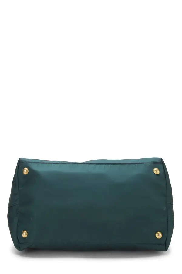 Prada Nylon Convertible Zip Tote - Green