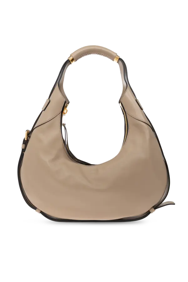Moschino Leather Shoulder Bag - Beige