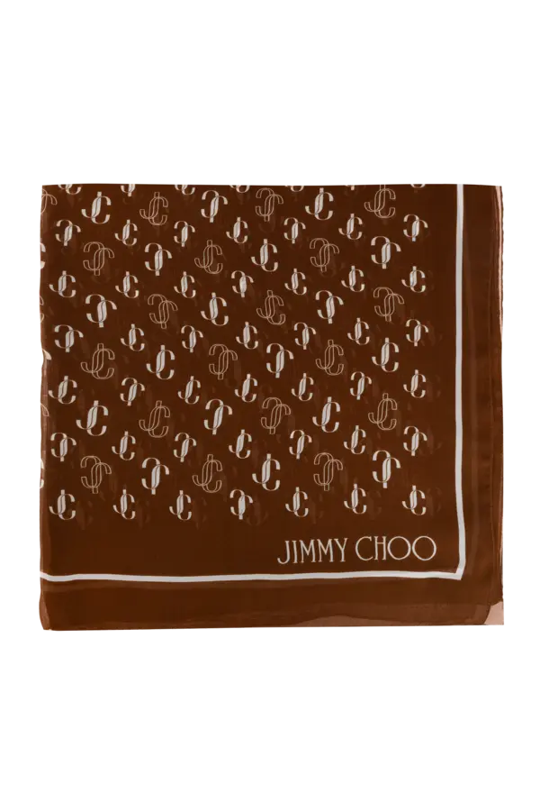 JIMMY CHOO Silk Scarf - Brown