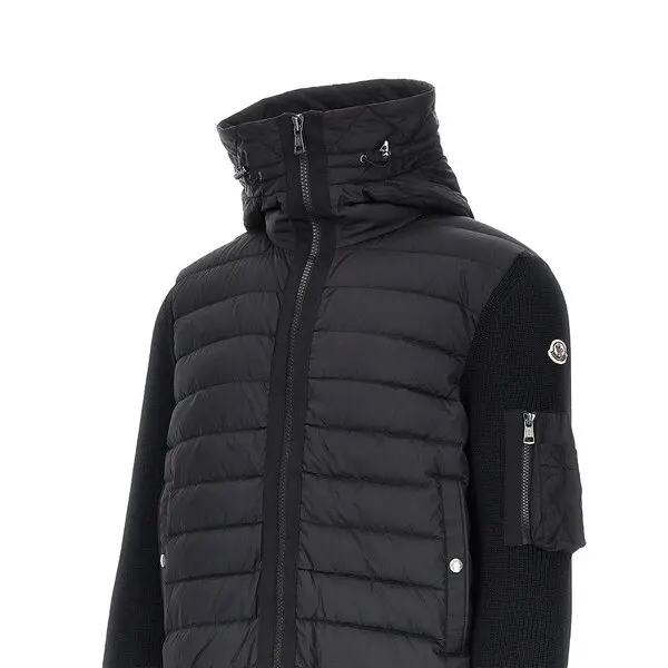 Moncler Padded Nylon And Wool Cardigan