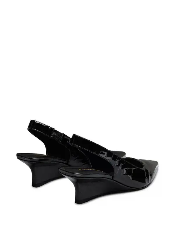 STUART WEITZMAN Vinnie Crocodile-embossed Leather Slingback Pumps