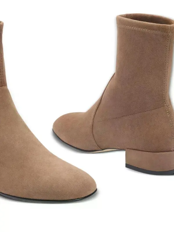 STUART WEITZMAN Bacari Stretch-suede Ankle Boots